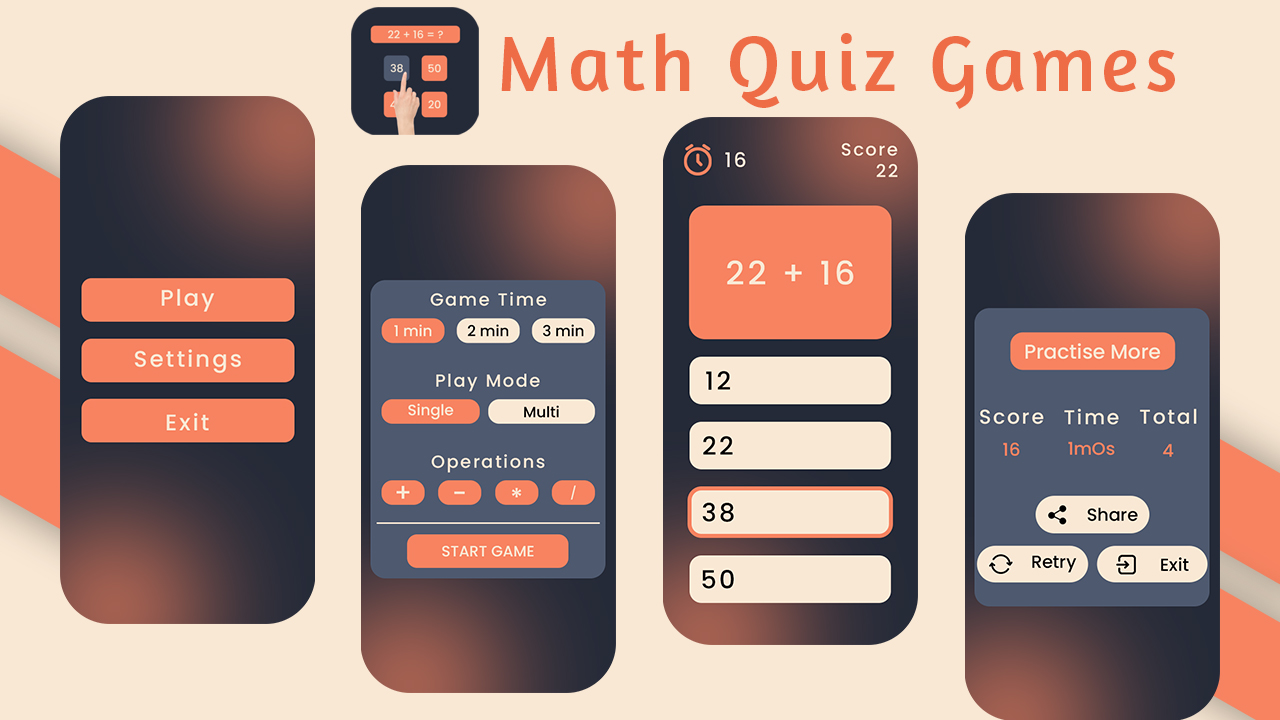 Math Quiz Game - Brain Training Game - Math for Kids - Math Games - Math Workout - Simple Math ...